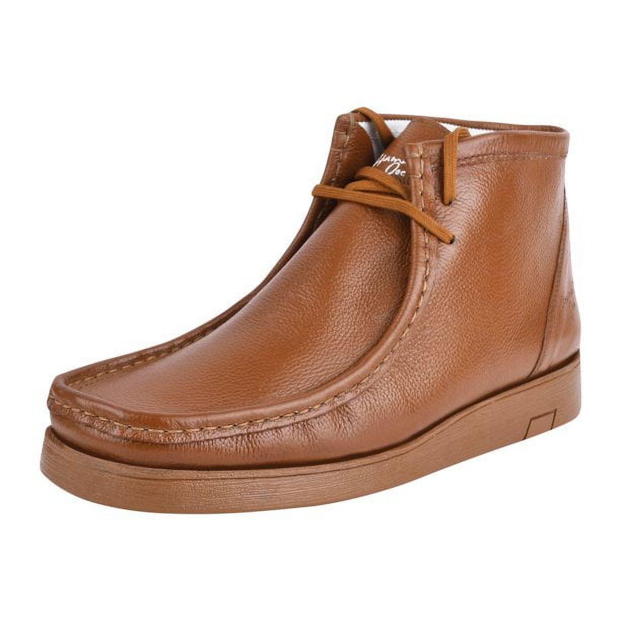 HAMARA JOE Men's Genuine Leather High Top Moc Toe Desert Chukka Male ...