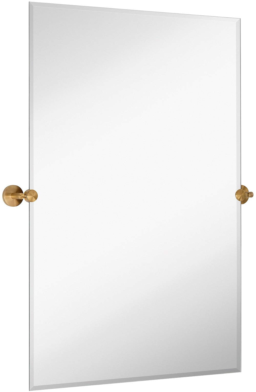 Hamilton Hills Large Tilting Pivot Mirror with Brushed Gold Wall ...