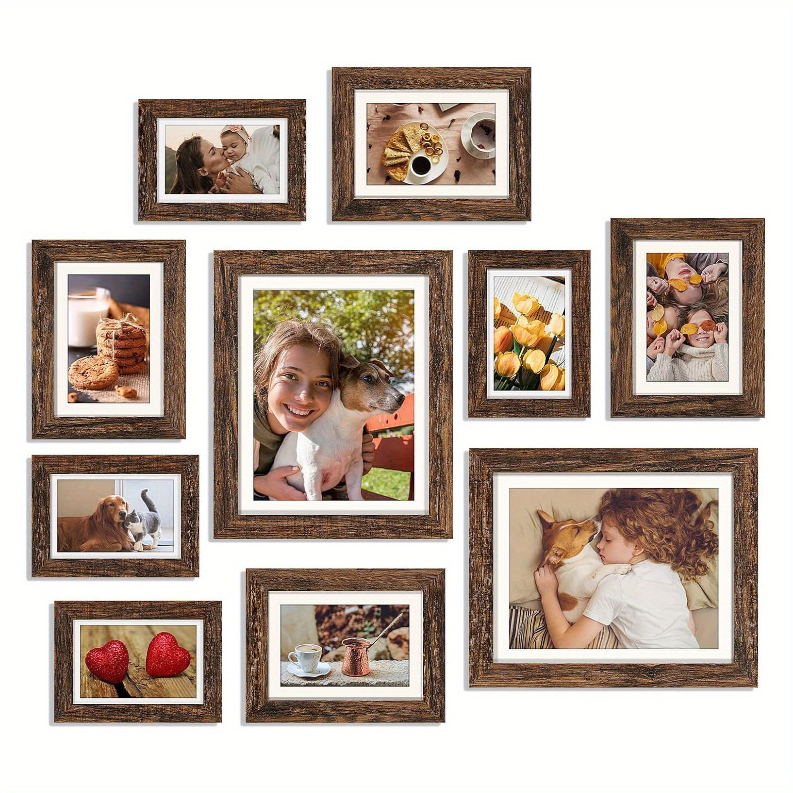 HAMITOR Picture Frames Collage Wall Decor, 10pcs Photo Frame Set for ...