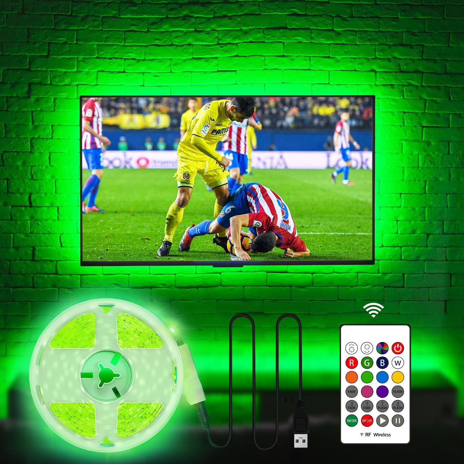 HAMLITE Led Lights for TV 70 75 80 82 Inches, 18Ft USB TV LED Backlight ...