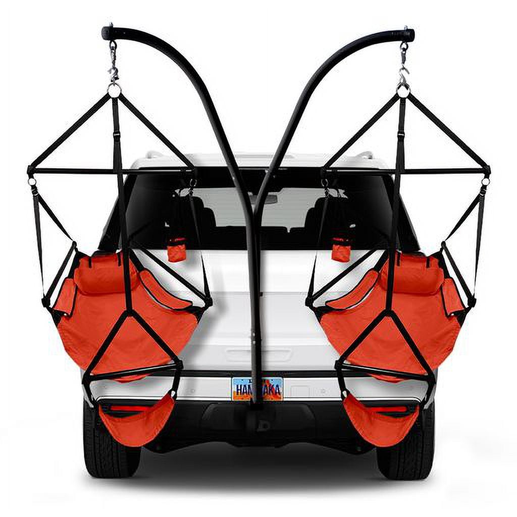 HAMMAKA Trailer Hitch Stand and 2 Ripstop Nylon AIR LITE Chairs (Orange ...