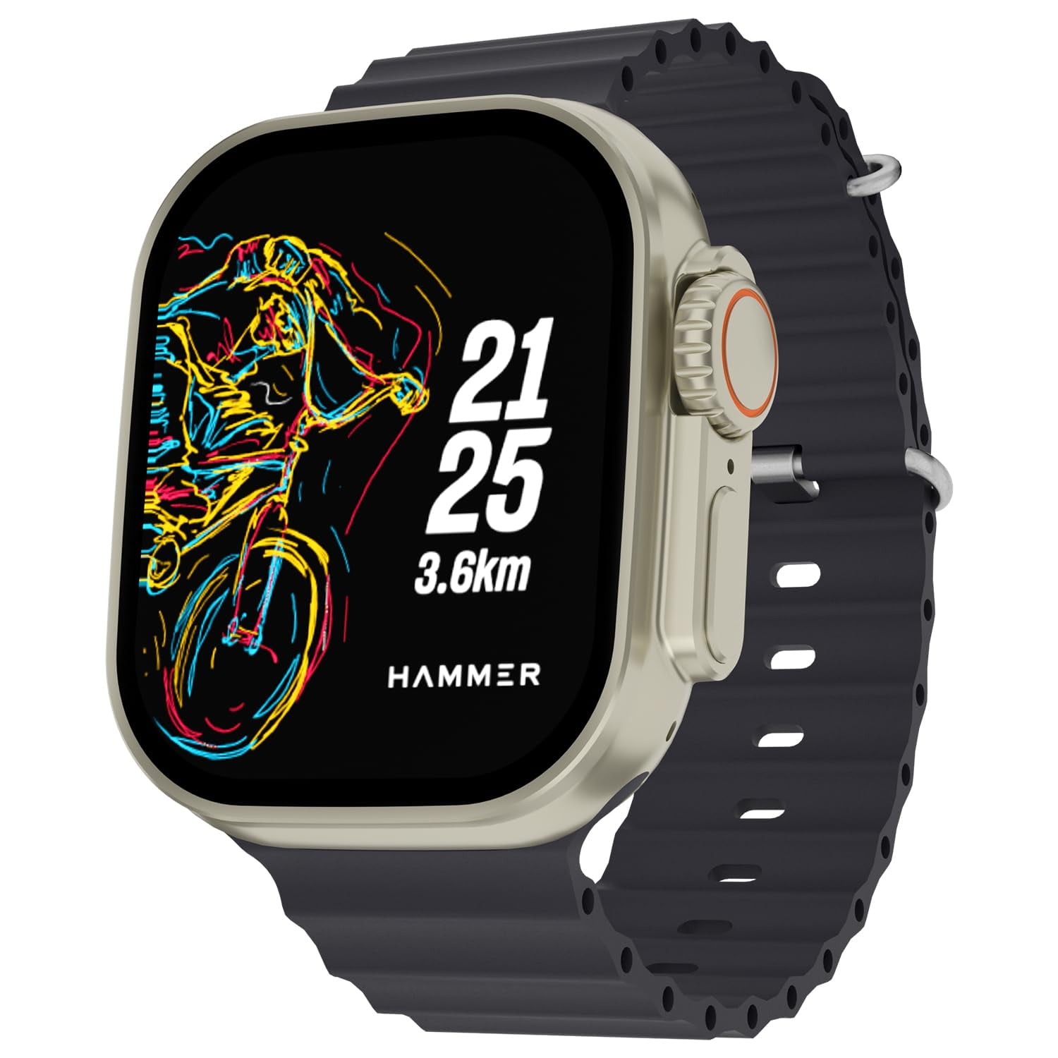 HAMMER Active 2.0 Plus 2.1" HD Display Smart Watch with Gesture Control ...