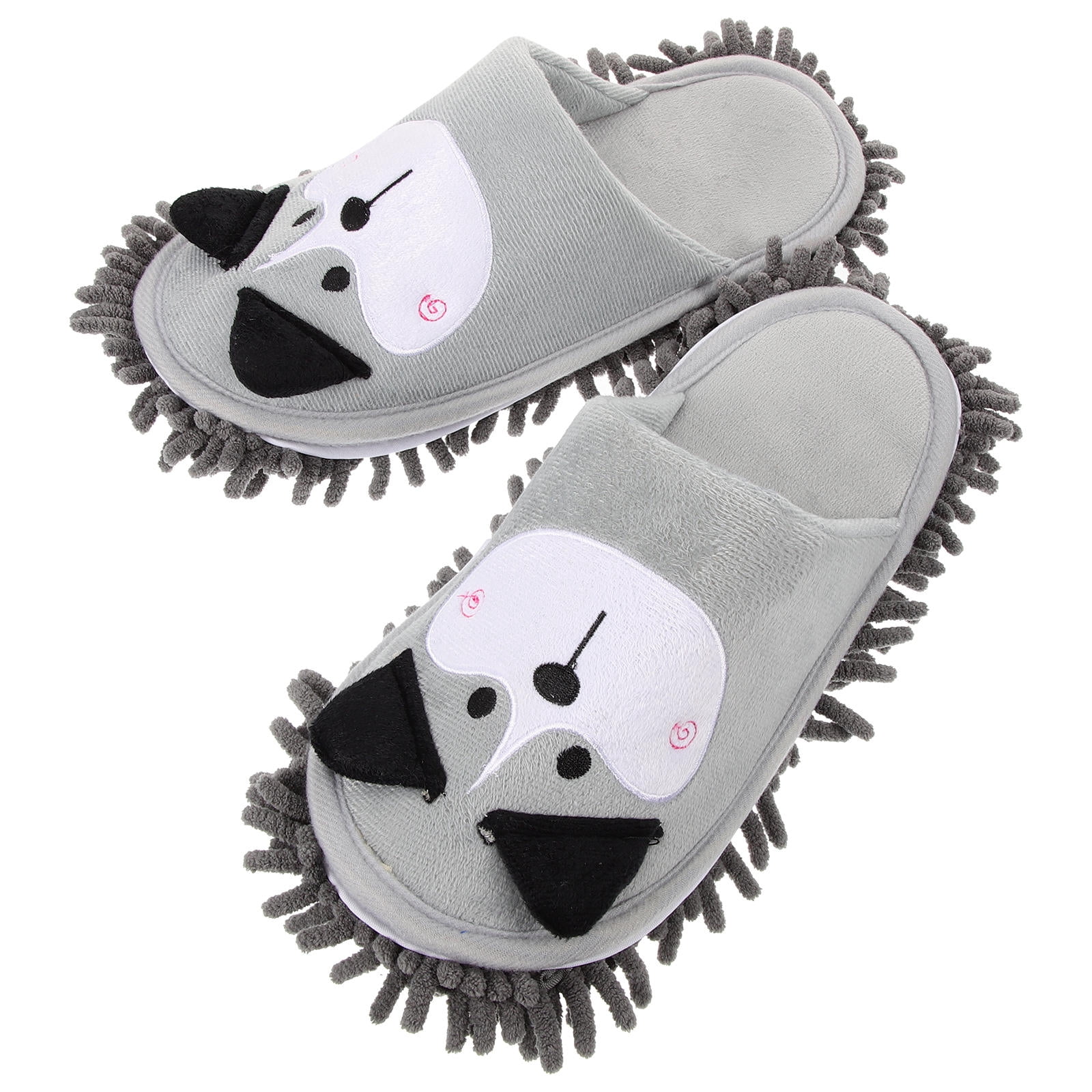 HAMPPLIES 1 Pair Chenille Mop Slippers for Floor with Dust Pickup and ...