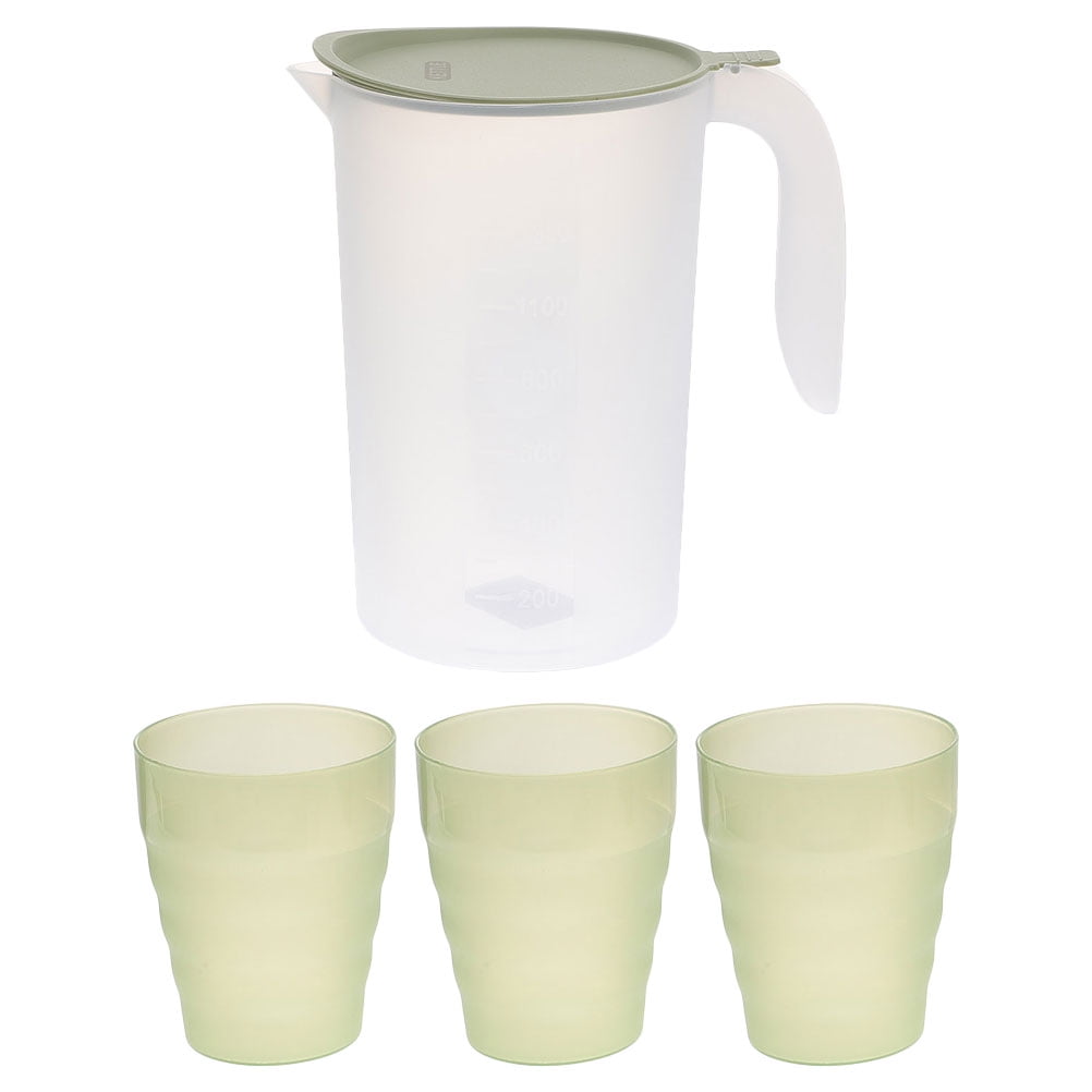 HAMPPLIES 1 Set Beverage Container Water Pitcher with Cups Set Green ...