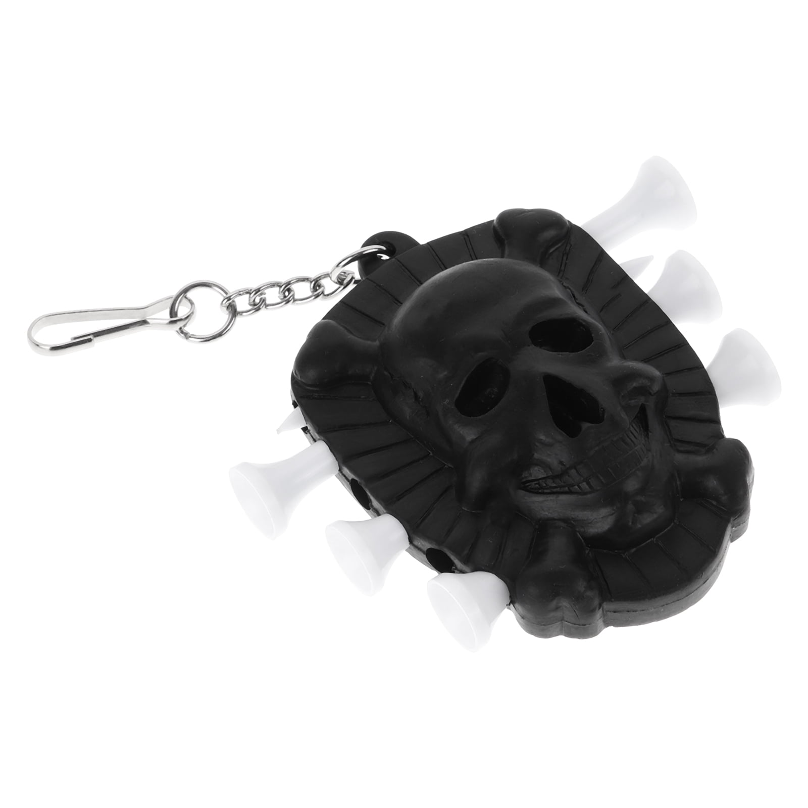 HAMPPLIES 1 Set Cartoon Skull Shape Black TPE Soft Metal Golf Tee ...