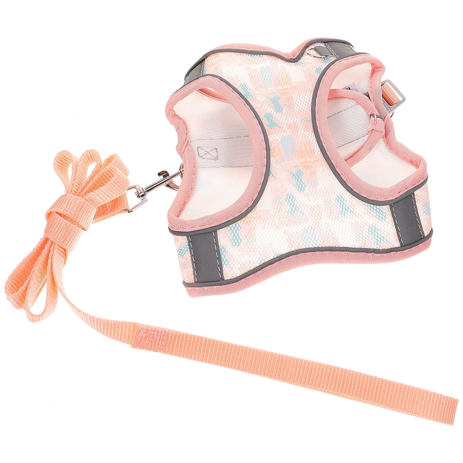 HAMPPLIES 1 Set Pink Polyester Vest-Style Dog Leash and Harness Small ...