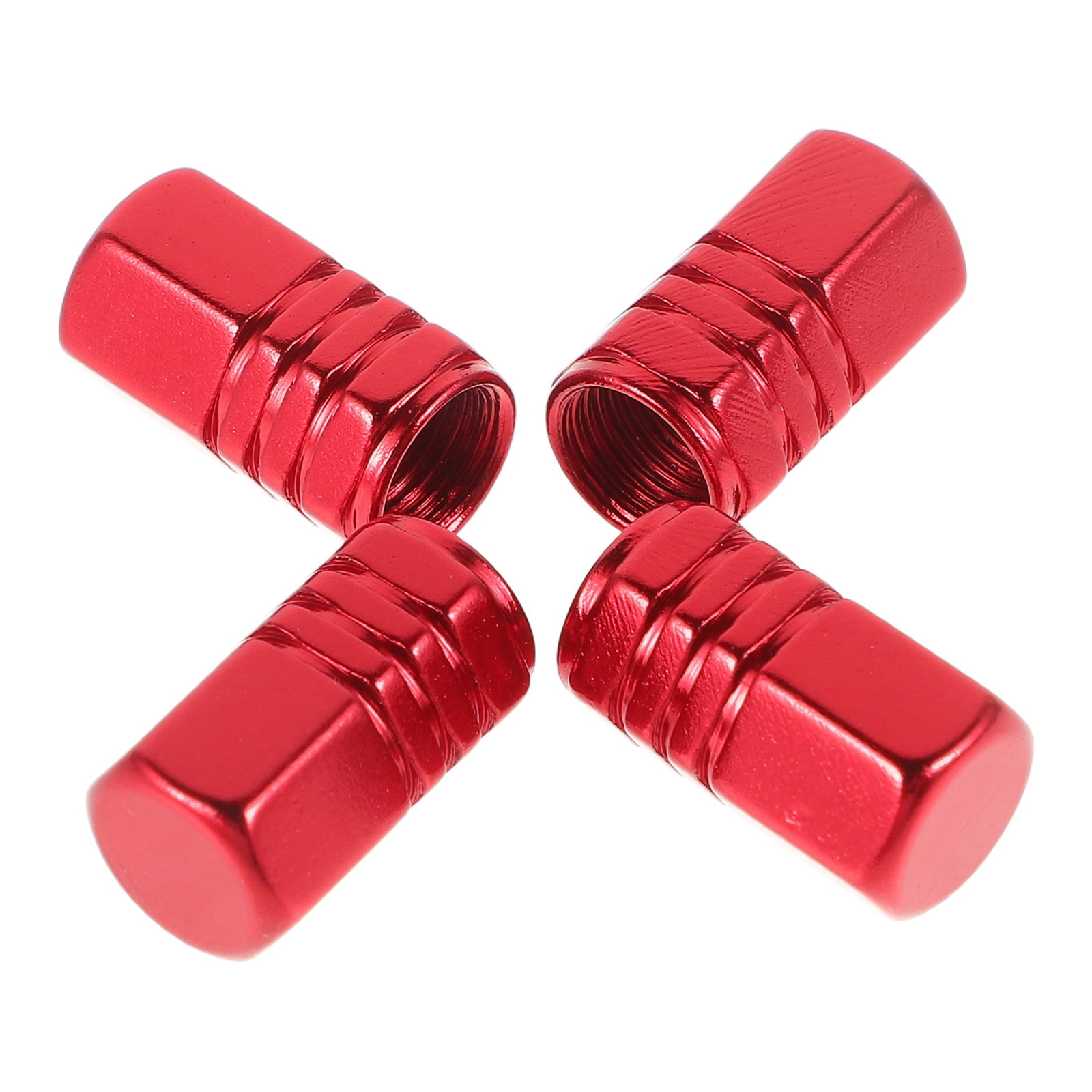 HAMPPLIES 1 Set Valve Caps Red Aluminum Alloy Round Shape Sleek and ...