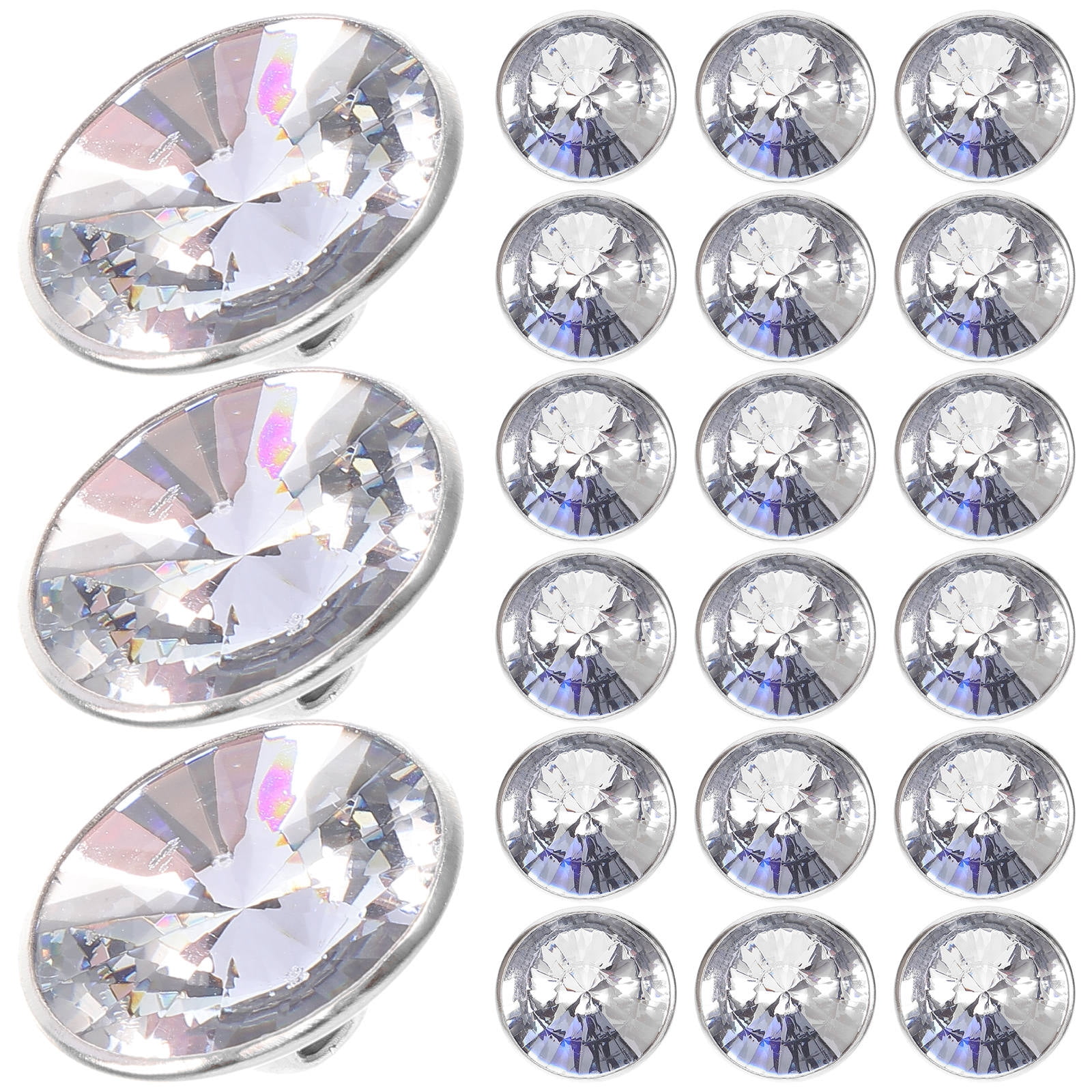 HAMPPLIES 100Pcs Crystal Buttons for Clothes Transparent 2x2cm Fixing ...