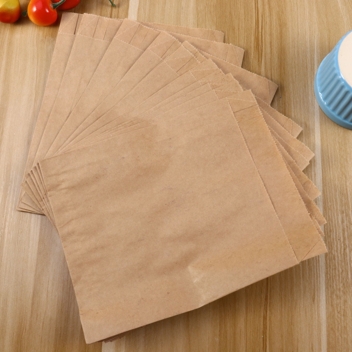 HAMPPLIES 100Pcs Grease Resistant Paper Bags Khaki Color for Girl's ...