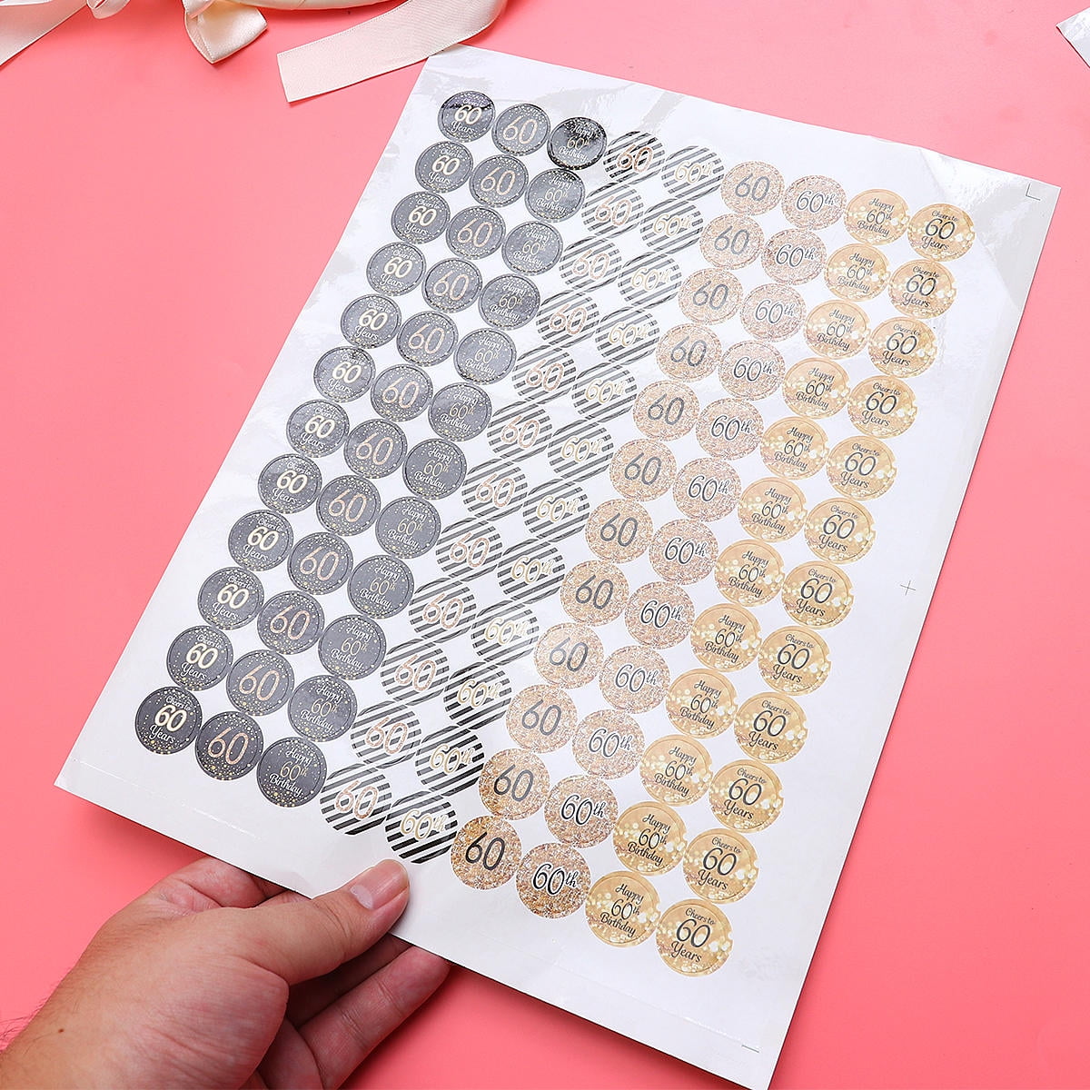 HAMPPLIES 108Pcs Sheet Birthday Theme Square Gold Number Stickers for ...