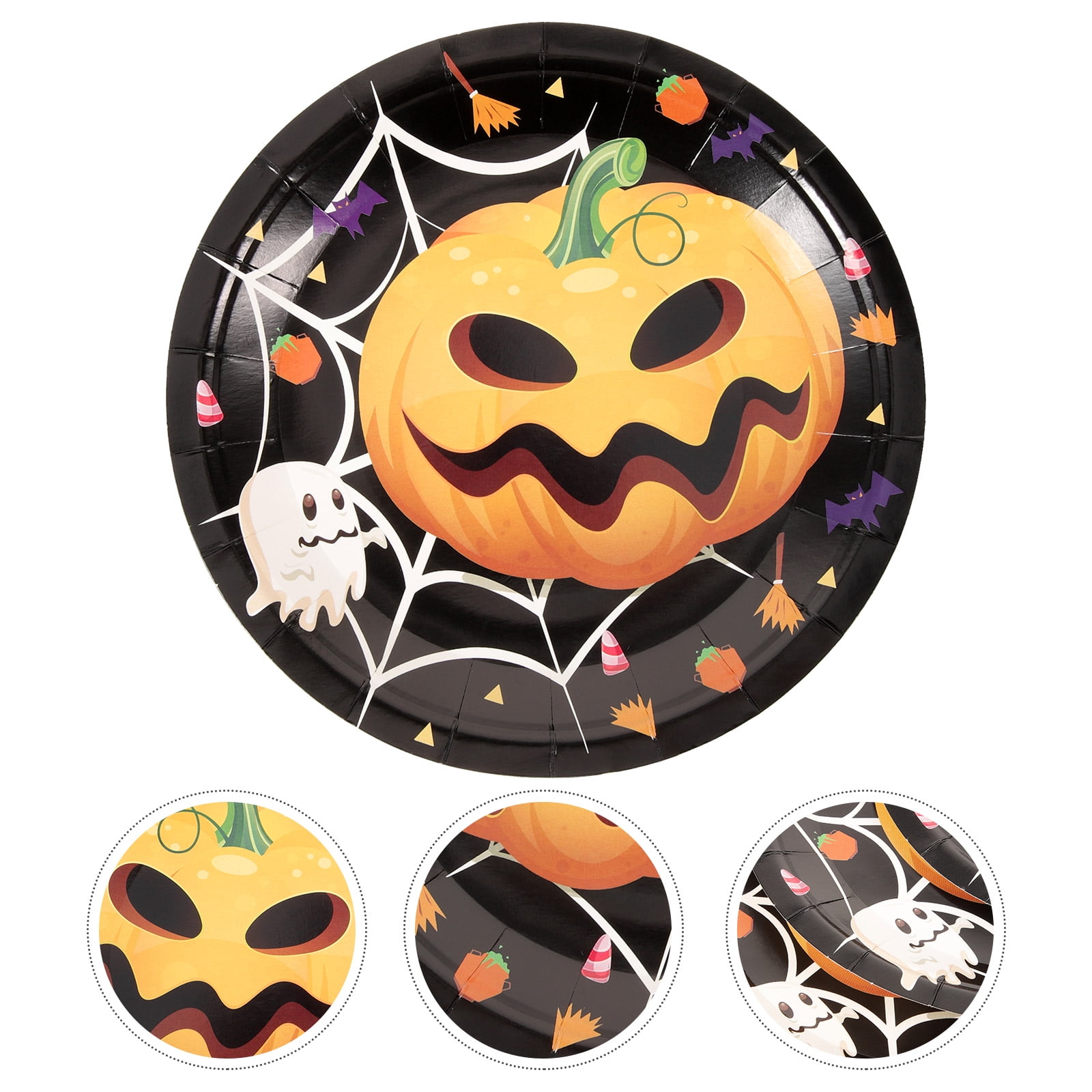 HAMPPLIES Spooky Paper Plates Assorted Color Paper 10PCS Per Set ...