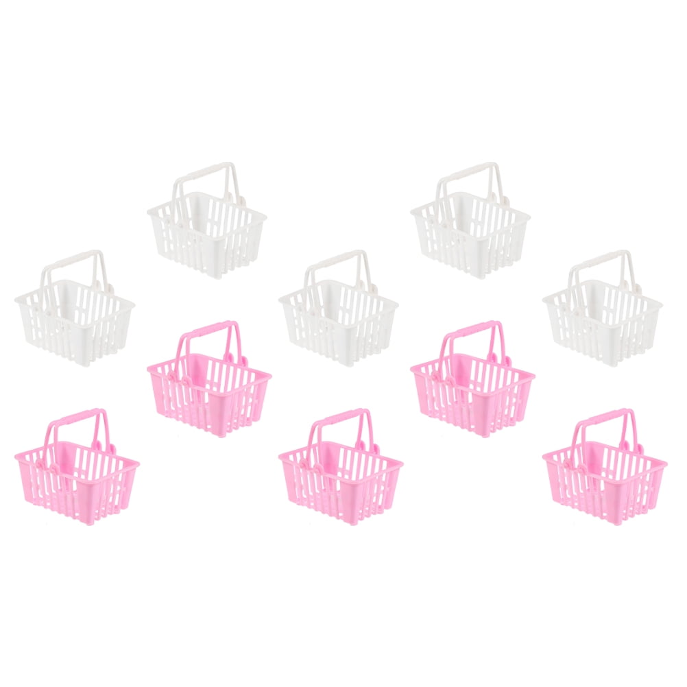HAMPPLIES 10Pcs Pretend Mini Shopping Baskets Pink Plastic for Kids ...