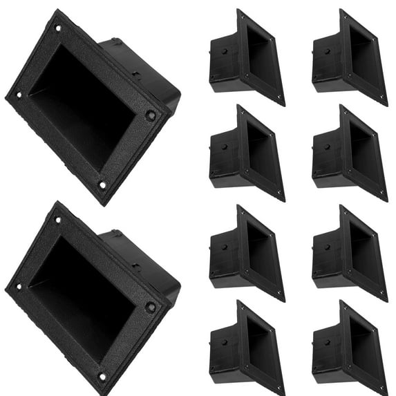 HAMPPLIES 10Pcs Recessed Lift Handles Black Plastic Space Saving and ...