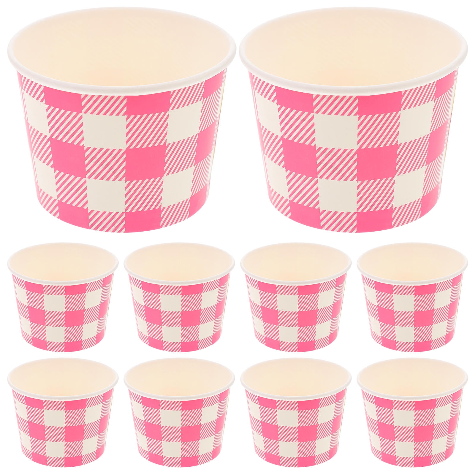 HAMPPLIES 10Pcs Recyclable Paper Dessert Cups In Square Grid Pattern ...