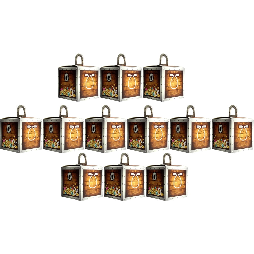 HAMPPLIES 12Pcs Assorted Color Square Treasure Chest Favors Boxes for ...