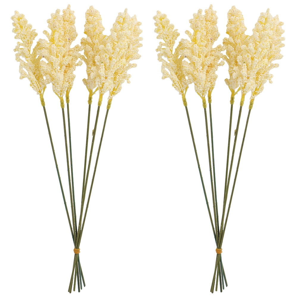 HAMPPLIES 12Pcs Fake Cornstalks for Decor Beige Color Plastic Foam ...
