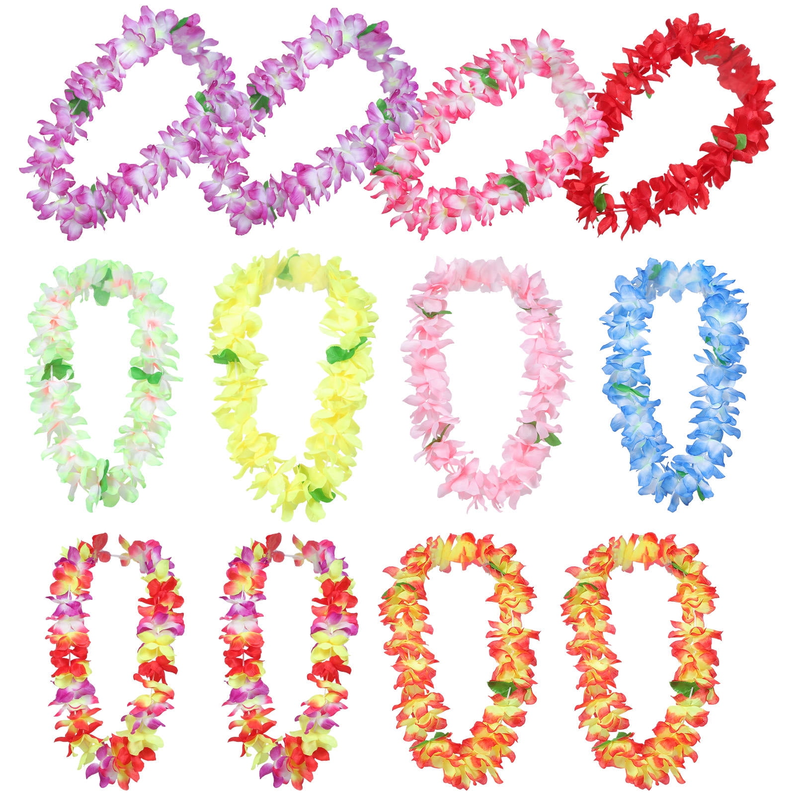 HAMPPLIES 12Pcs Hawaiian Party Accessories Assorted Color Fabric ...