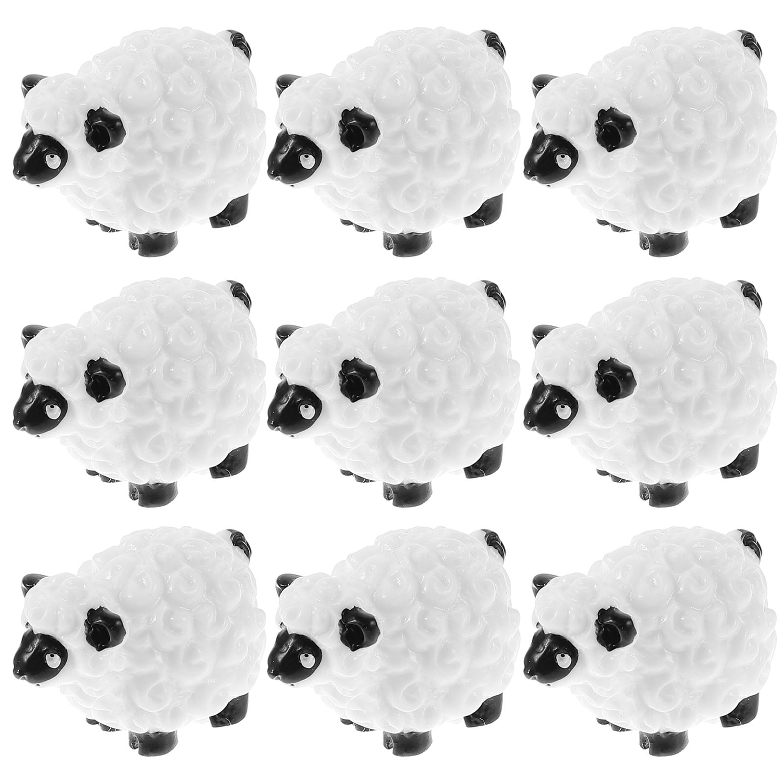 HAMPPLIES 12Pcs Mini Sheep Ornaments Resin Tiny Animal Figurines ...