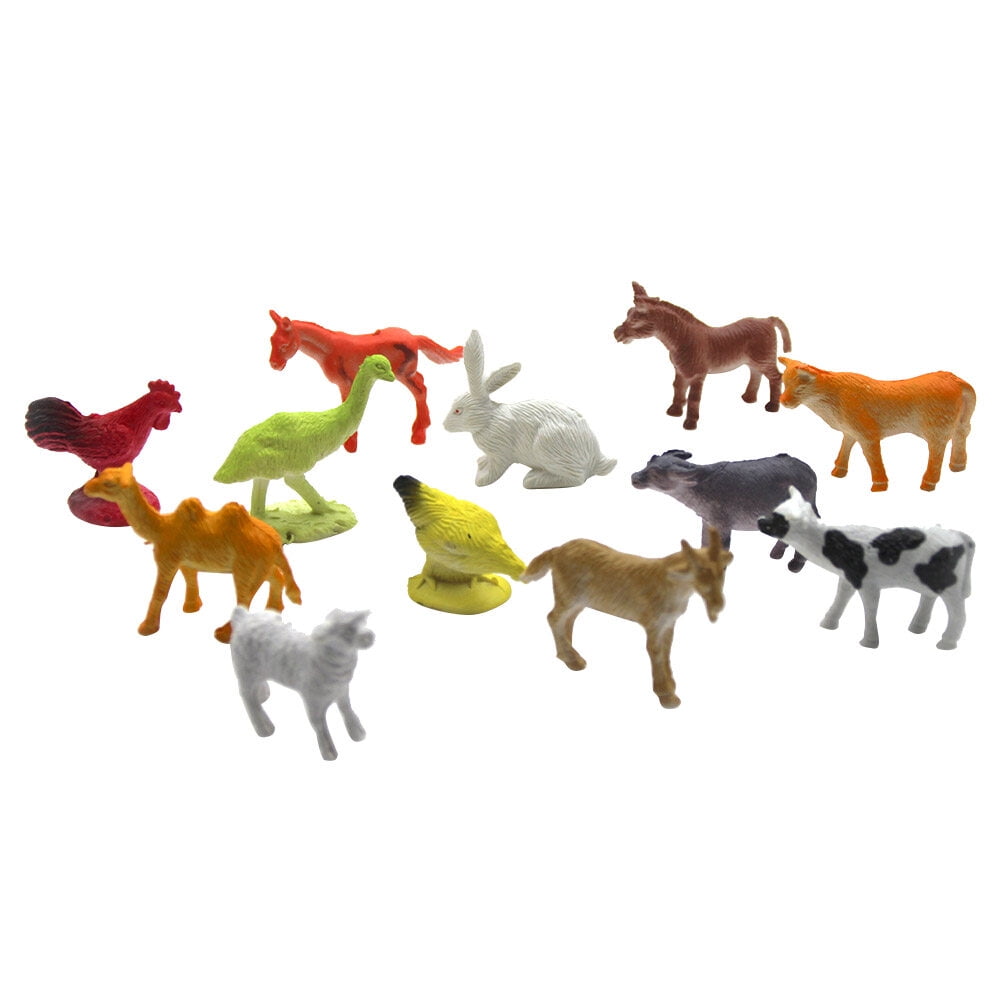 HAMPPLIES 12Pcs Plastic Farm Animals Figures for Children Educational ...