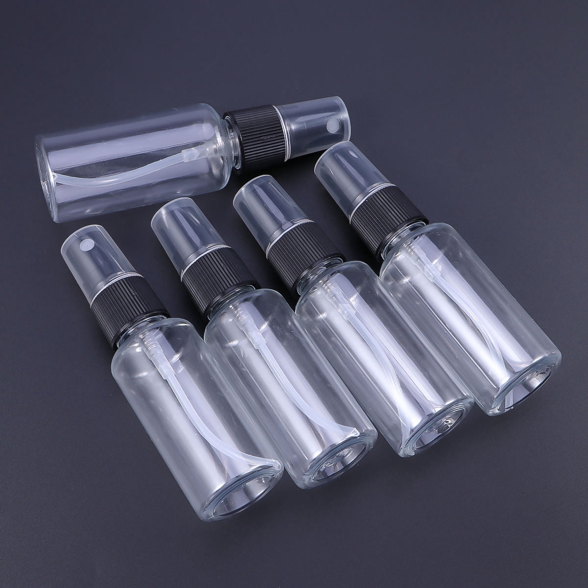 HAMPPLIES 12Pcs Reusable Spray Bottle Black Plastic Cylindrical Shape ...