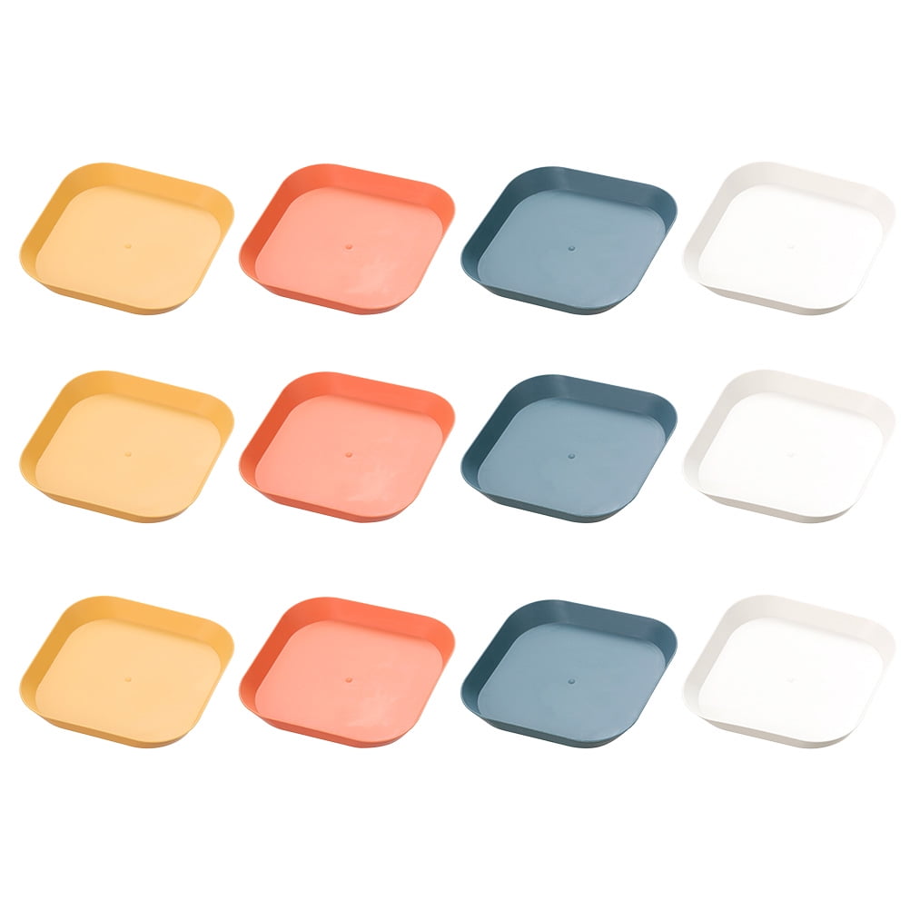 HAMPPLIES 12Pcs Pink Square Snack Serving Plates for Christmas Parties ...
