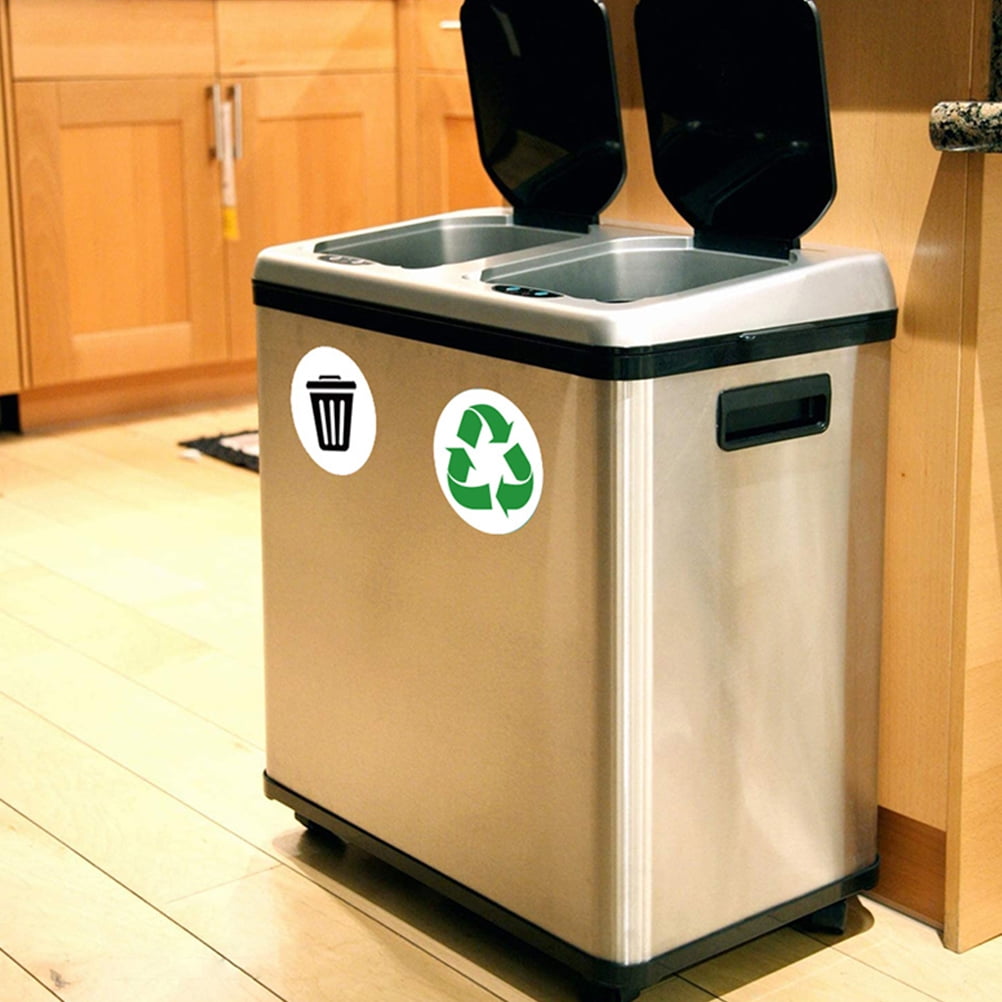 HAMPPLIES 12Pcs Trash and Recycling Stickers Trash Can Sticker Green ...