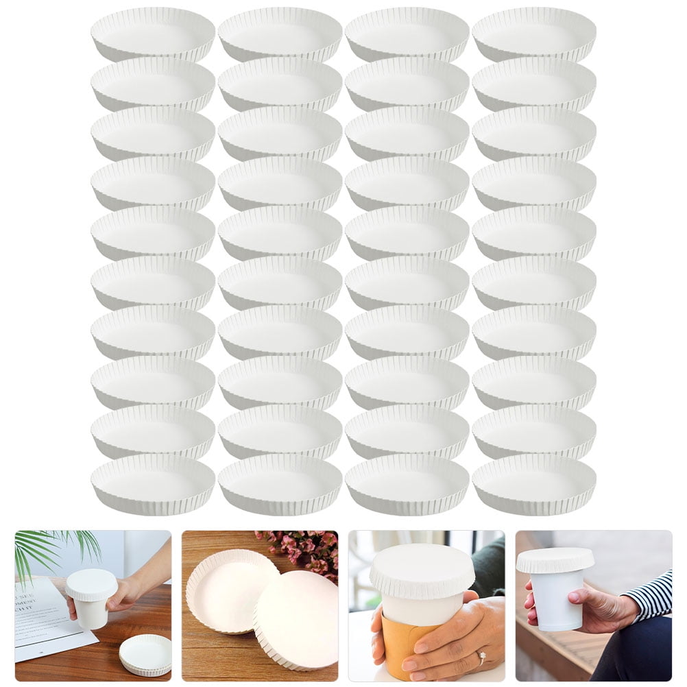 HAMPPLIES 150pcs Drinking Cup Covers Stackable Paper Lids For Design ...