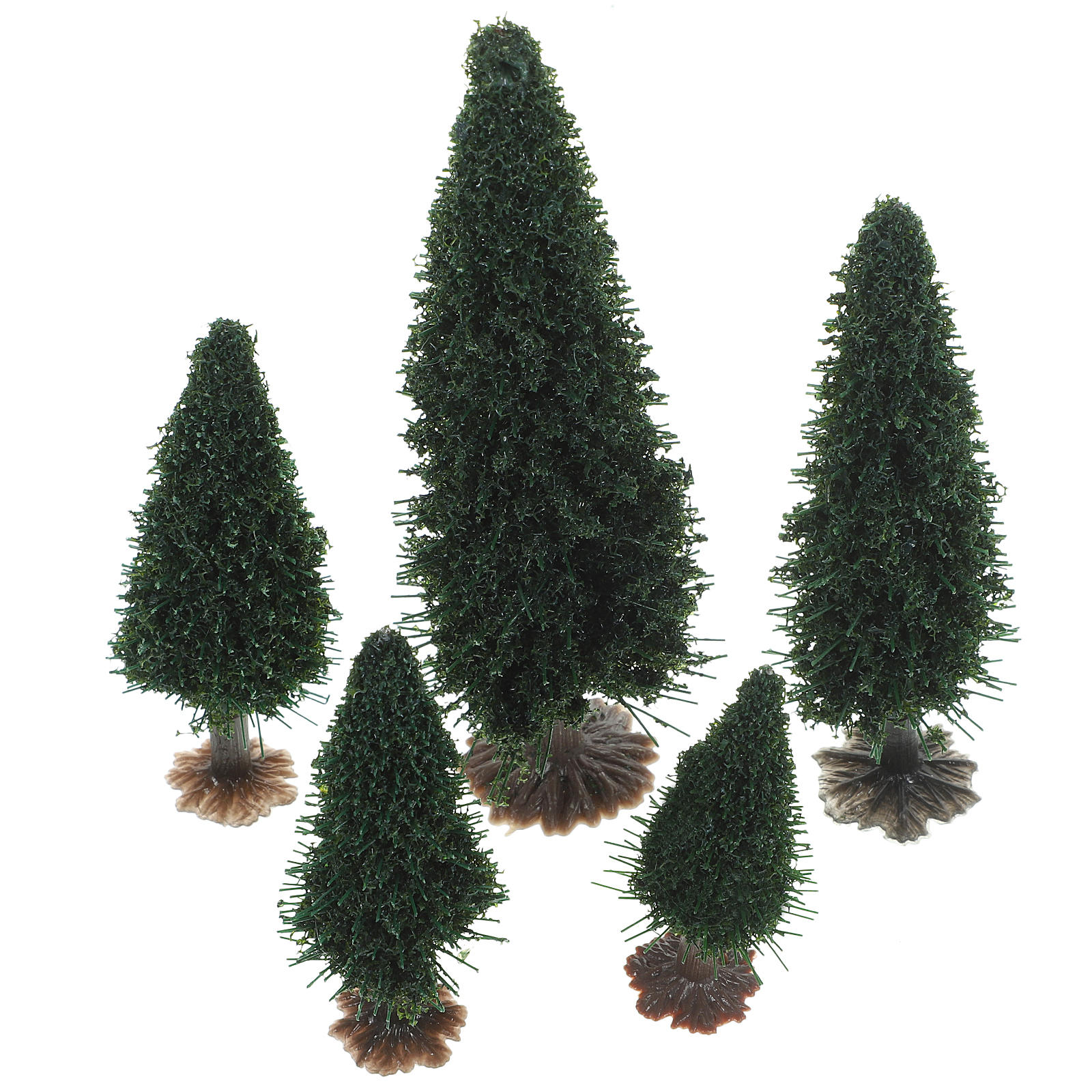 HAMPPLIES 15Pcs Mini Plastic Tree for Model Builders with Green Color ...