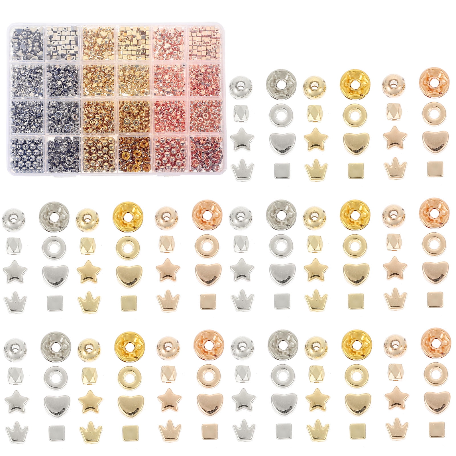 HAMPPLIES 1740Pcs Assorted Color Spacer Charm Beads for Jewelry Making ...