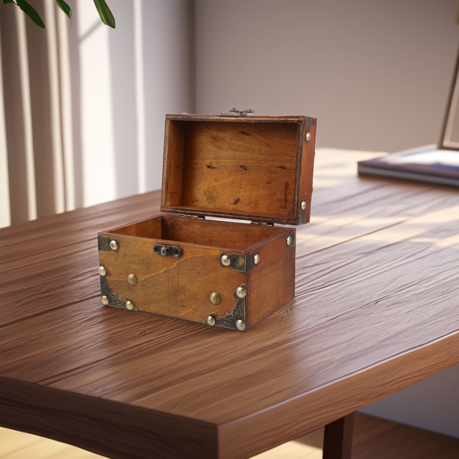 HAMPPLIES 18 Wooden Antique Storage Boxes Khaki for Small Items ...