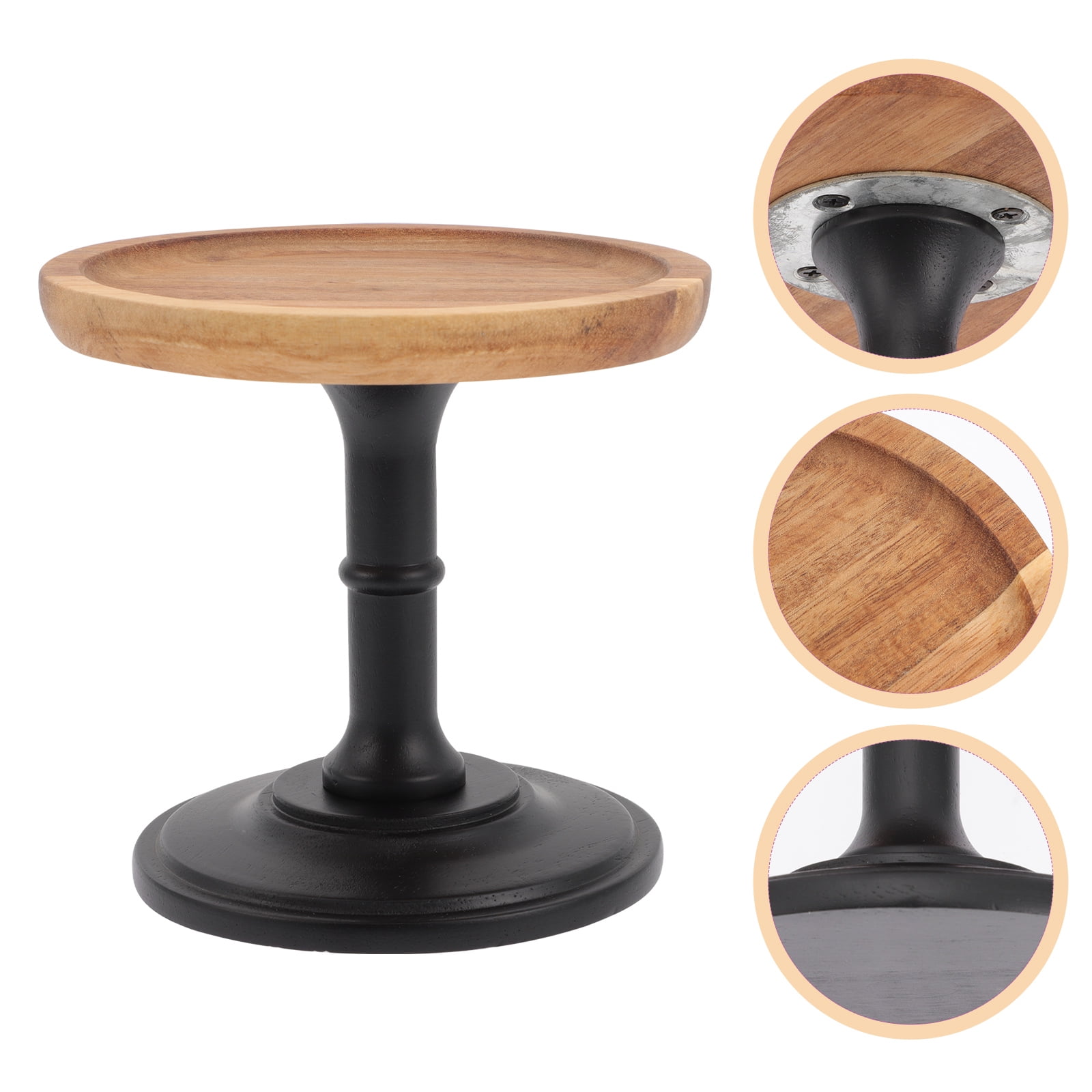 HAMPPLIES 1Pack Cake Stand Round Wood Display Stand for Dessert Table ...