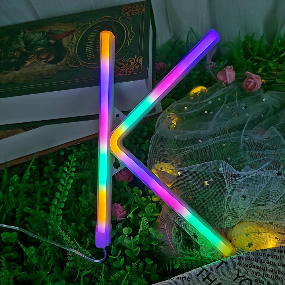 HAMPPLIES 1Pack English Letter Neon Sign Alphabet Neon Sign Blue ...