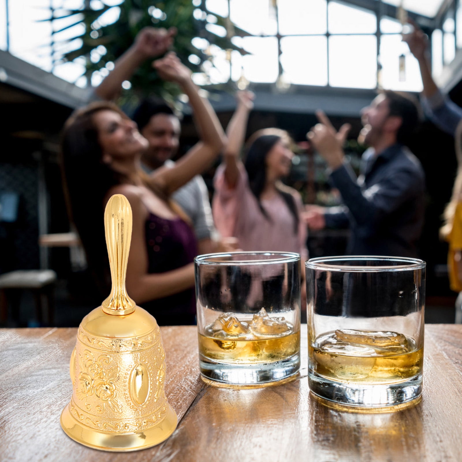 HAMPPLIES 1Pack Golden Metal Bell European Style Home Decoration Hand ...