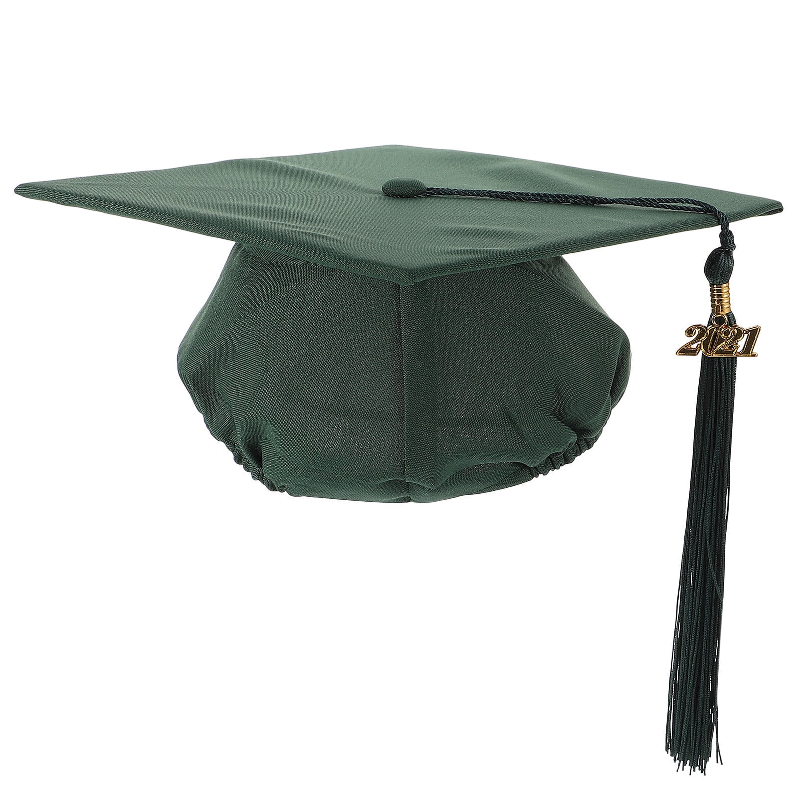 HAMPPLIES 1Pack Graduation Cap Green Woven Fabric Square Shape Tassel ...