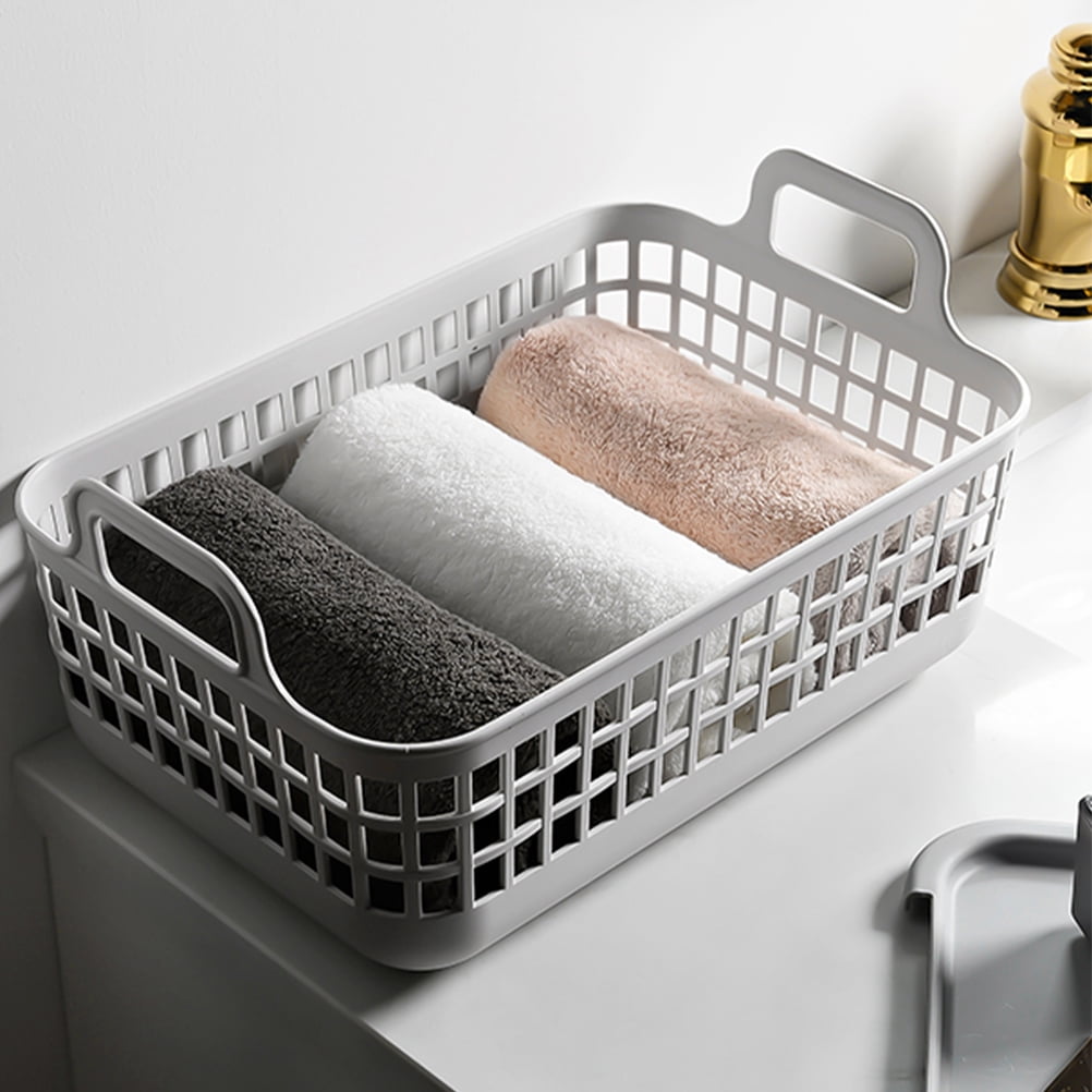 HAMPPLIES 1Pack Home Storage Baskets With Lids Grey Rectangular Plastic ...