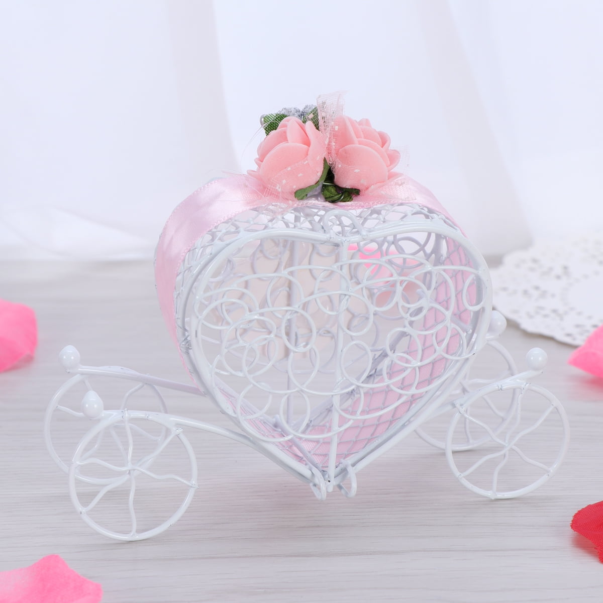 HAMPPLIES 1Pack Pink Iron Candy Box for Wedding Favors Elegant Wedding ...