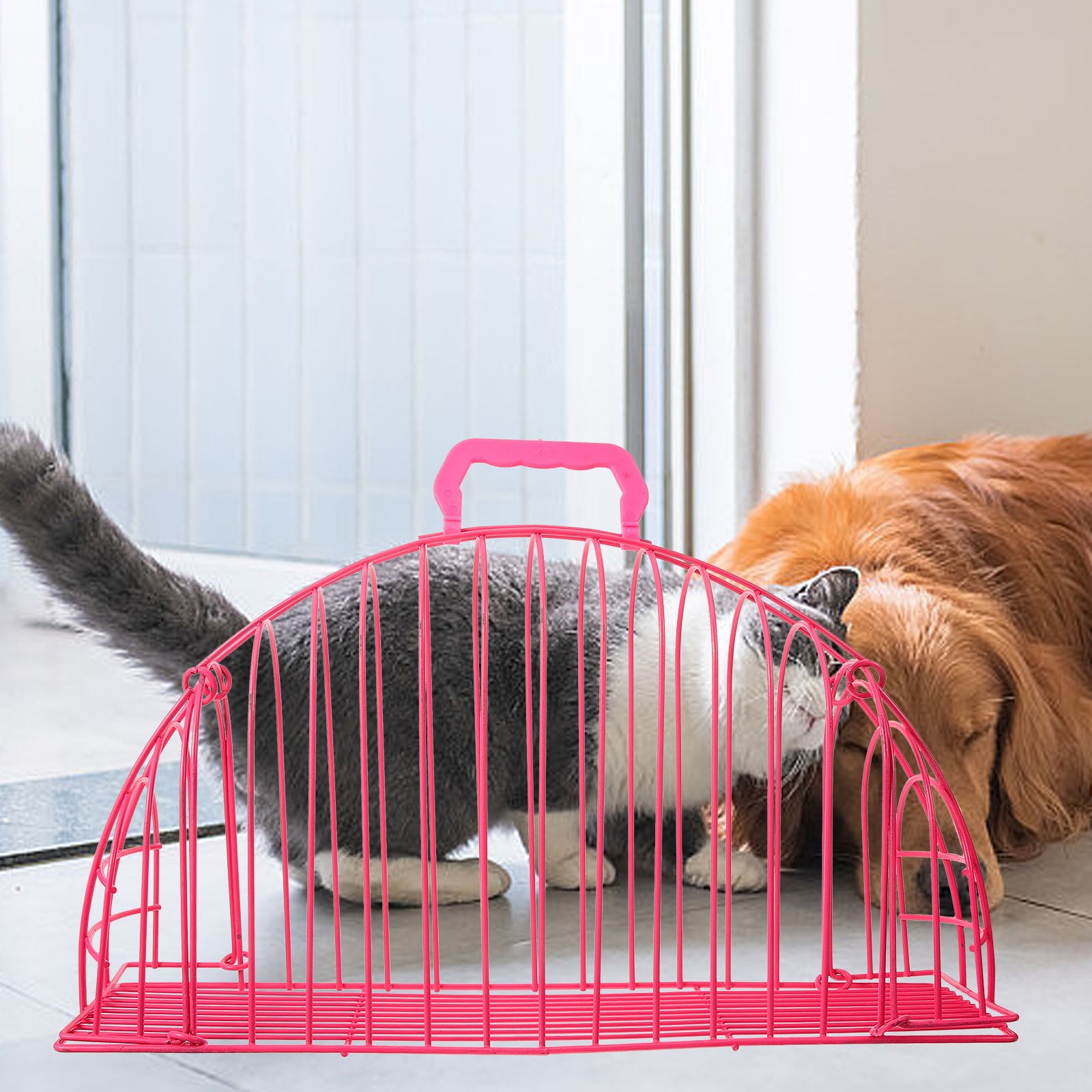 HAMPPLIES 1Pack Pink Stainless Steel Cage for Pet Shower and Bathing 17 ...