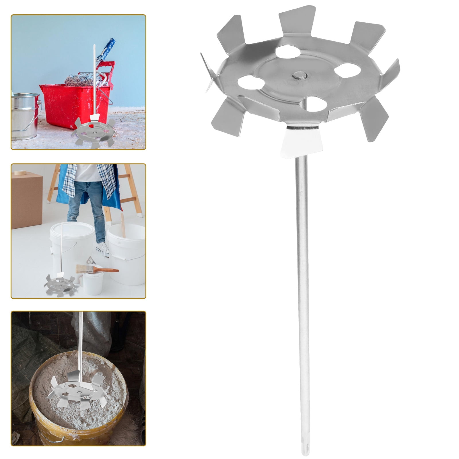 HAMPPLIES 1Pack Reusable Paint Mixer Concrete Mixing Paddle Tool for ...