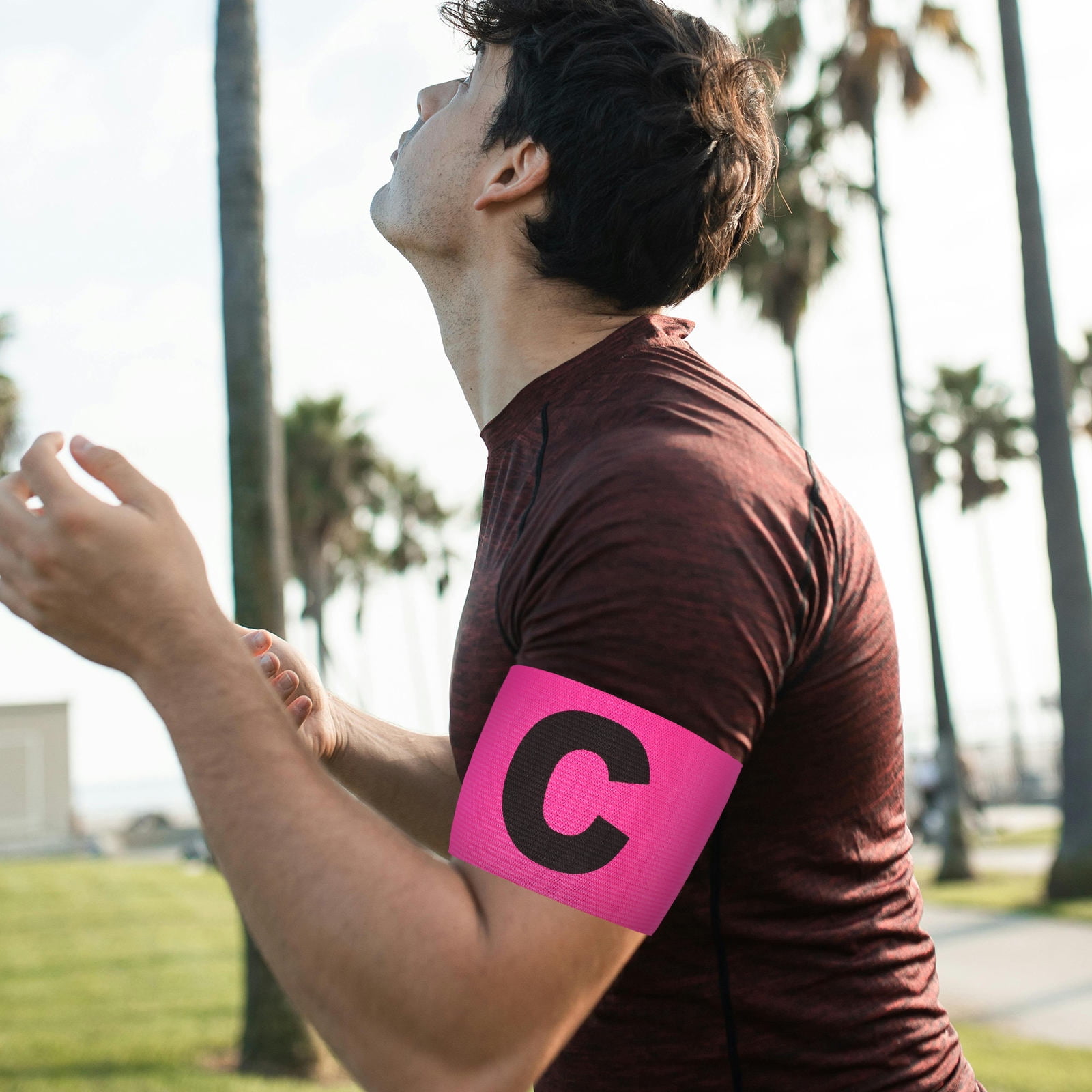 HAMPPLIES 1Pack Rosy Nylon Striped Band for Captain Bands Soccer Youth ...