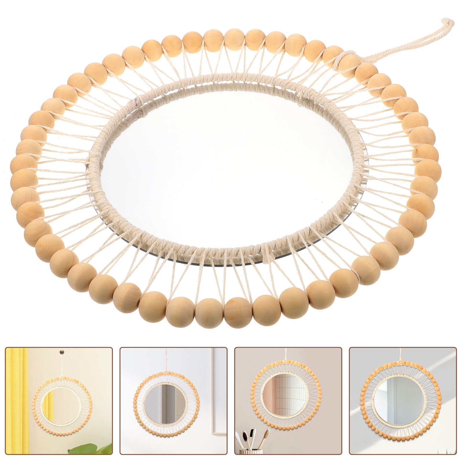 HAMPPLIES 1Pack Tapestry Wall Mirror 11.8Inch Cotton Thread Wall Art ...