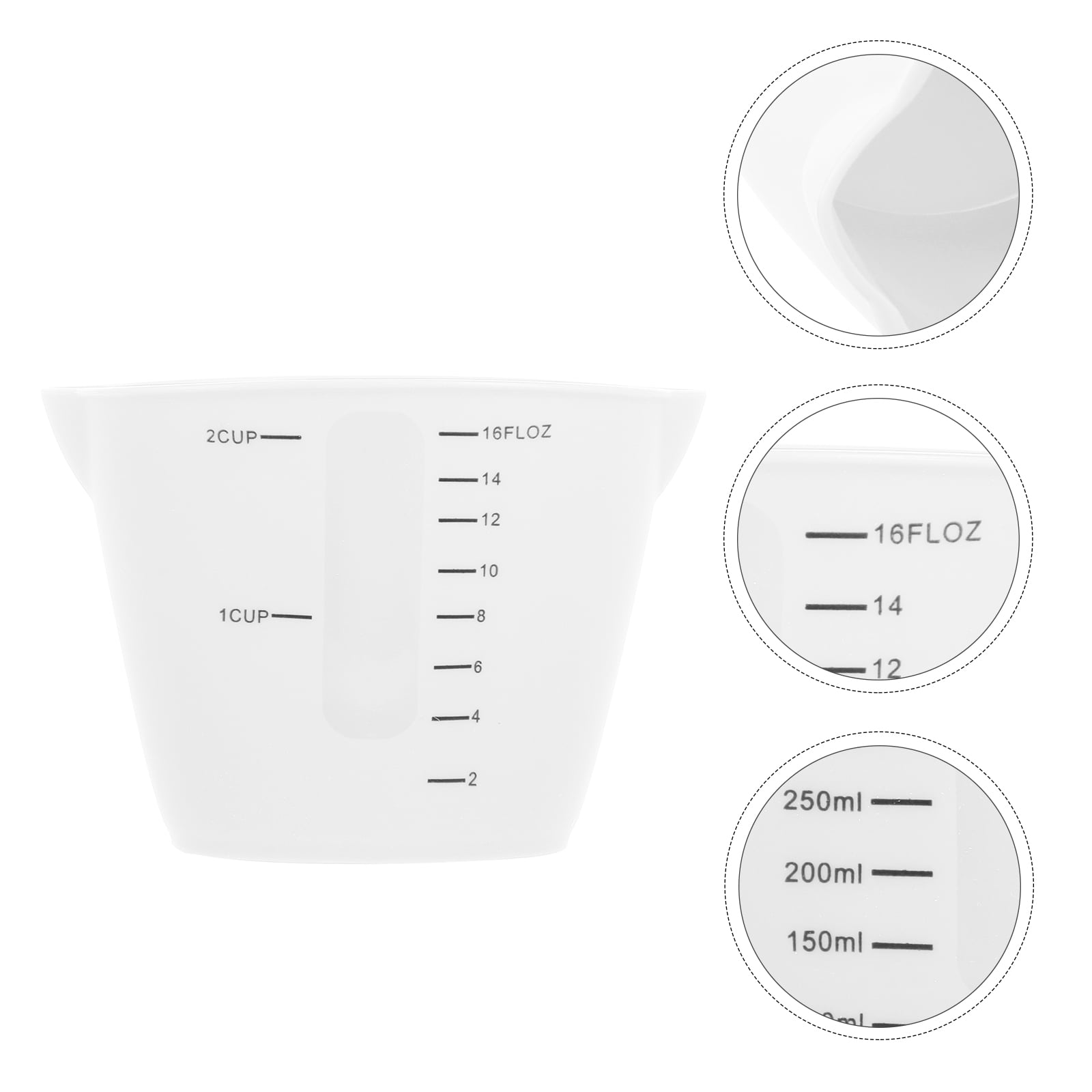 HAMPPLIES 1Pc White Silicone Measuring Cup for Measuring Liquid and ...