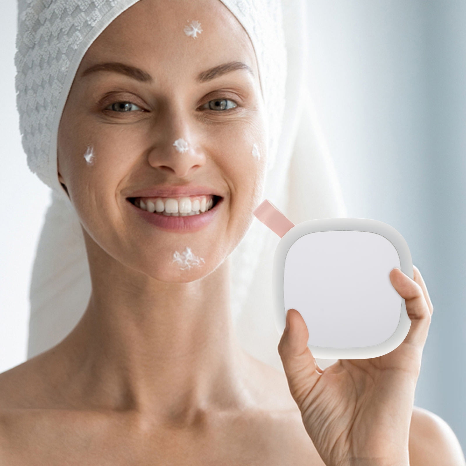 HAMPPLIES 1Pcs ABS and Glass Travel Mini Mirror with Three-color Light ...