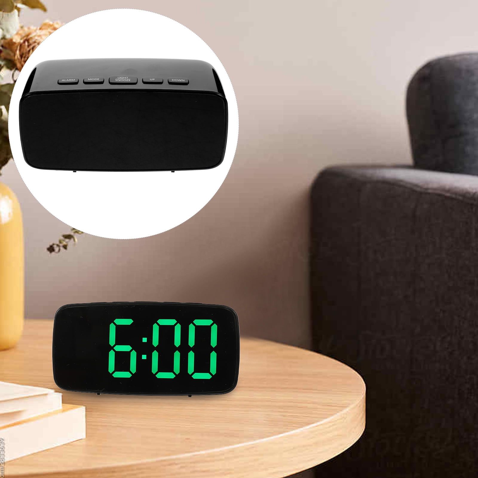 HAMPPLIES 1Pcs Digital Led Desk Alarm Clock with Curved Arc Shape and ...