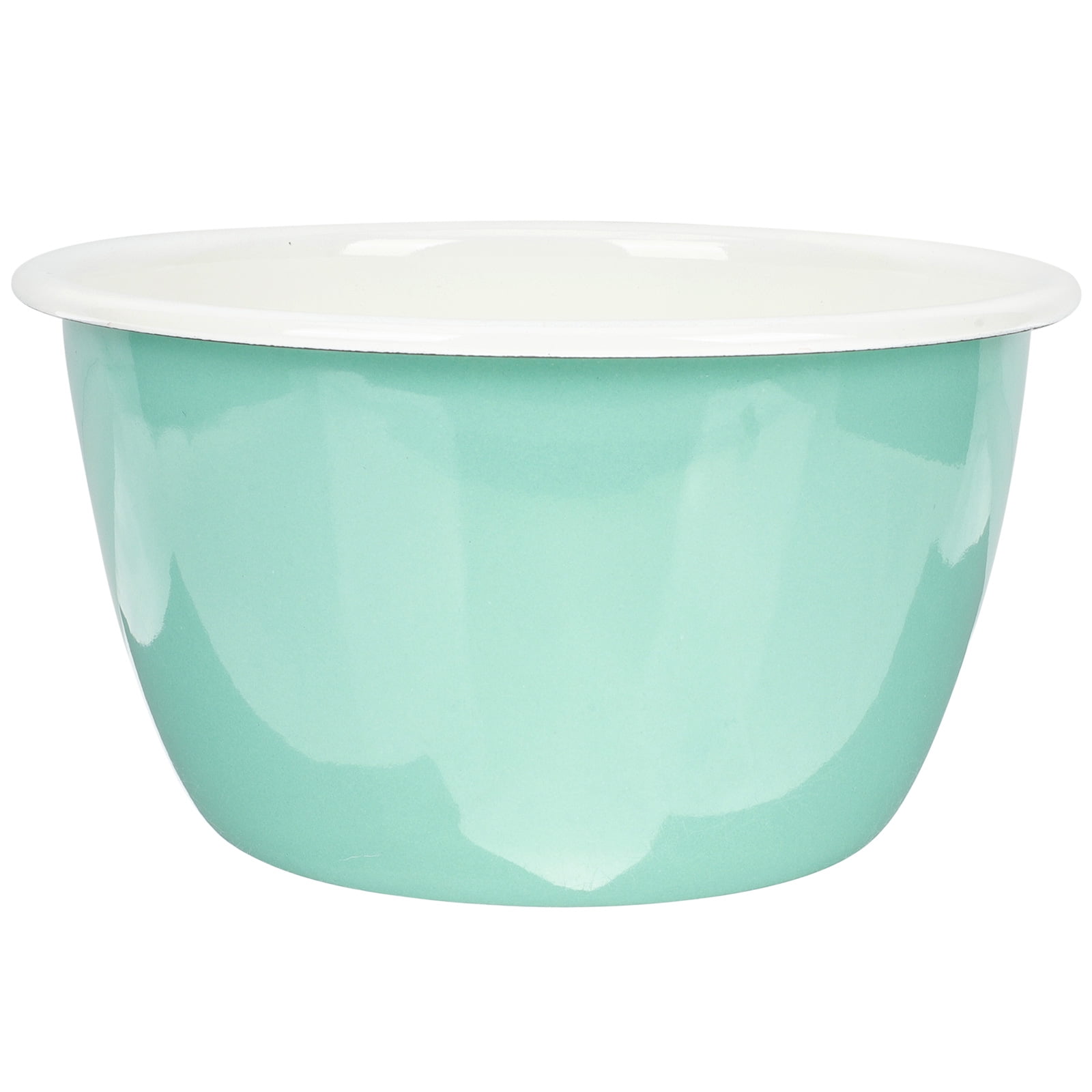 HAMPPLIES 1Pcs Enamel Food Bowl Round Food Storage Blue For Homes ...