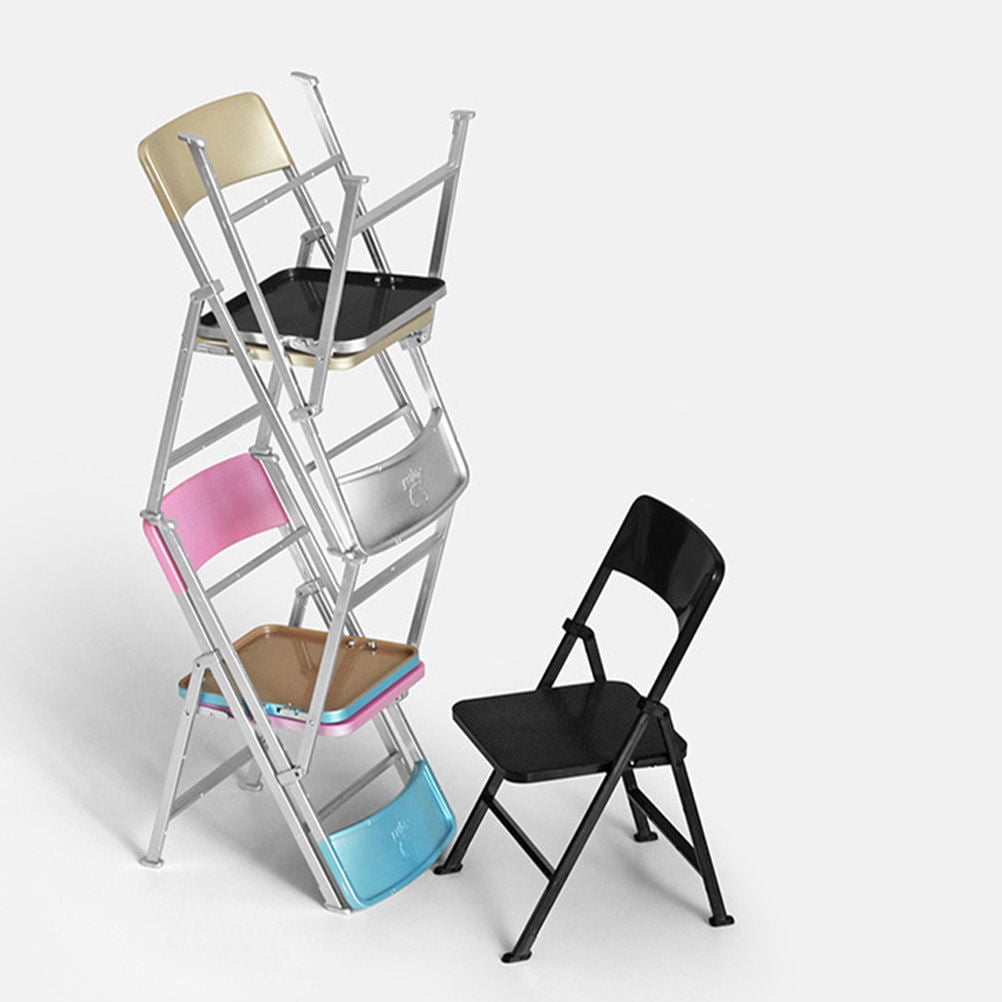 HAMPPLIES 1Pcs Golden Mini Folding Chair 15X9.4CM PVC For Children Diy ...