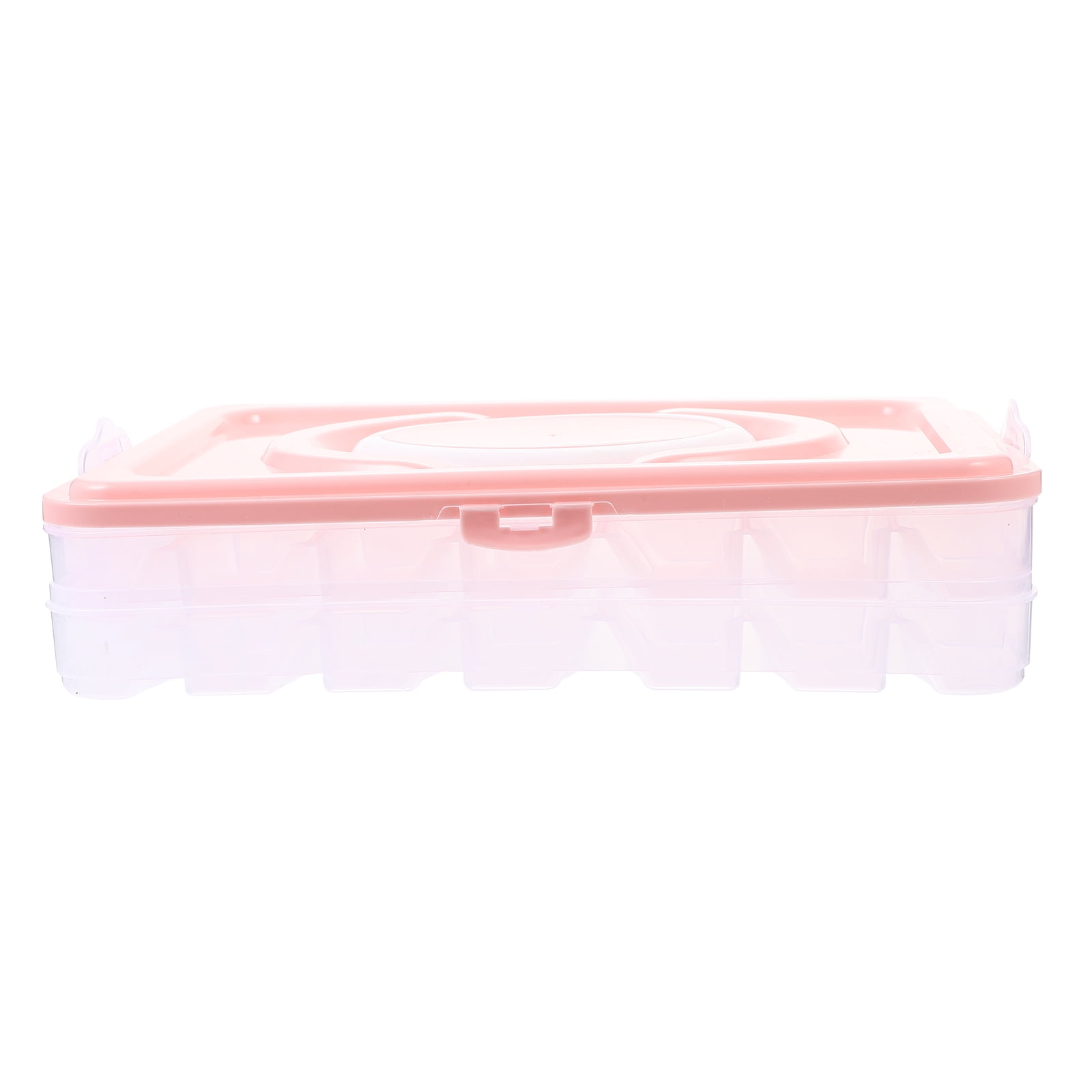 HAMPPLIES 1Pcs Layer Dumpling Box Pink Transparent For Freezer ...
