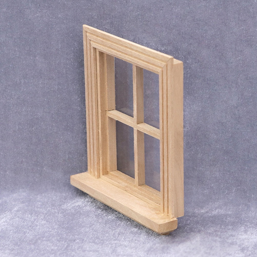 HAMPPLIES 1Pcs Miniature Furniture Ornament Mini House Window Wood ...