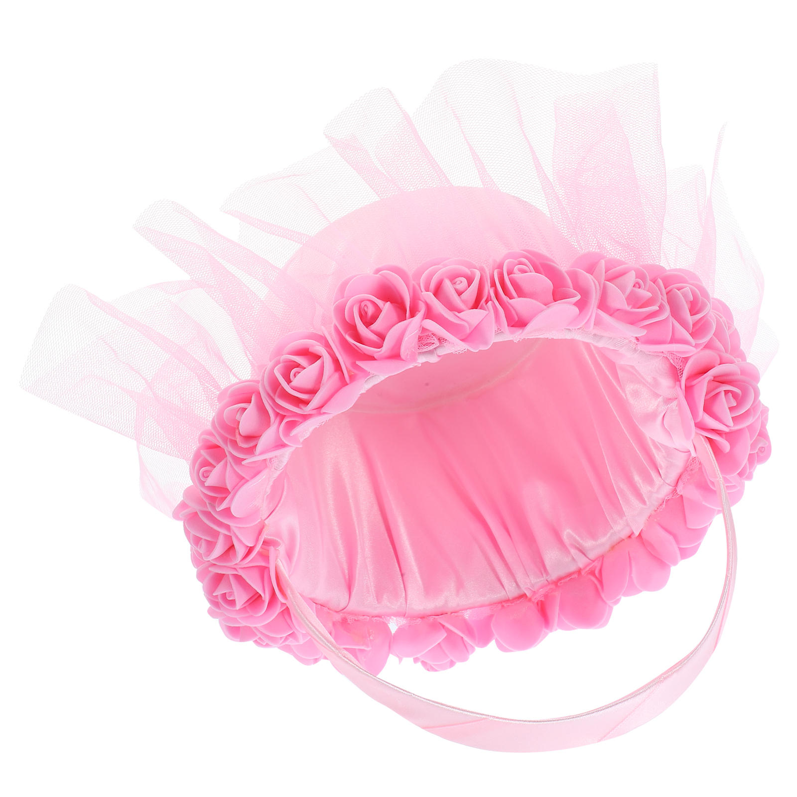 HAMPPLIES 1Pcs Rustic Elegant Pink Flower Girl Basket 22.0x22.0x21.5in ...