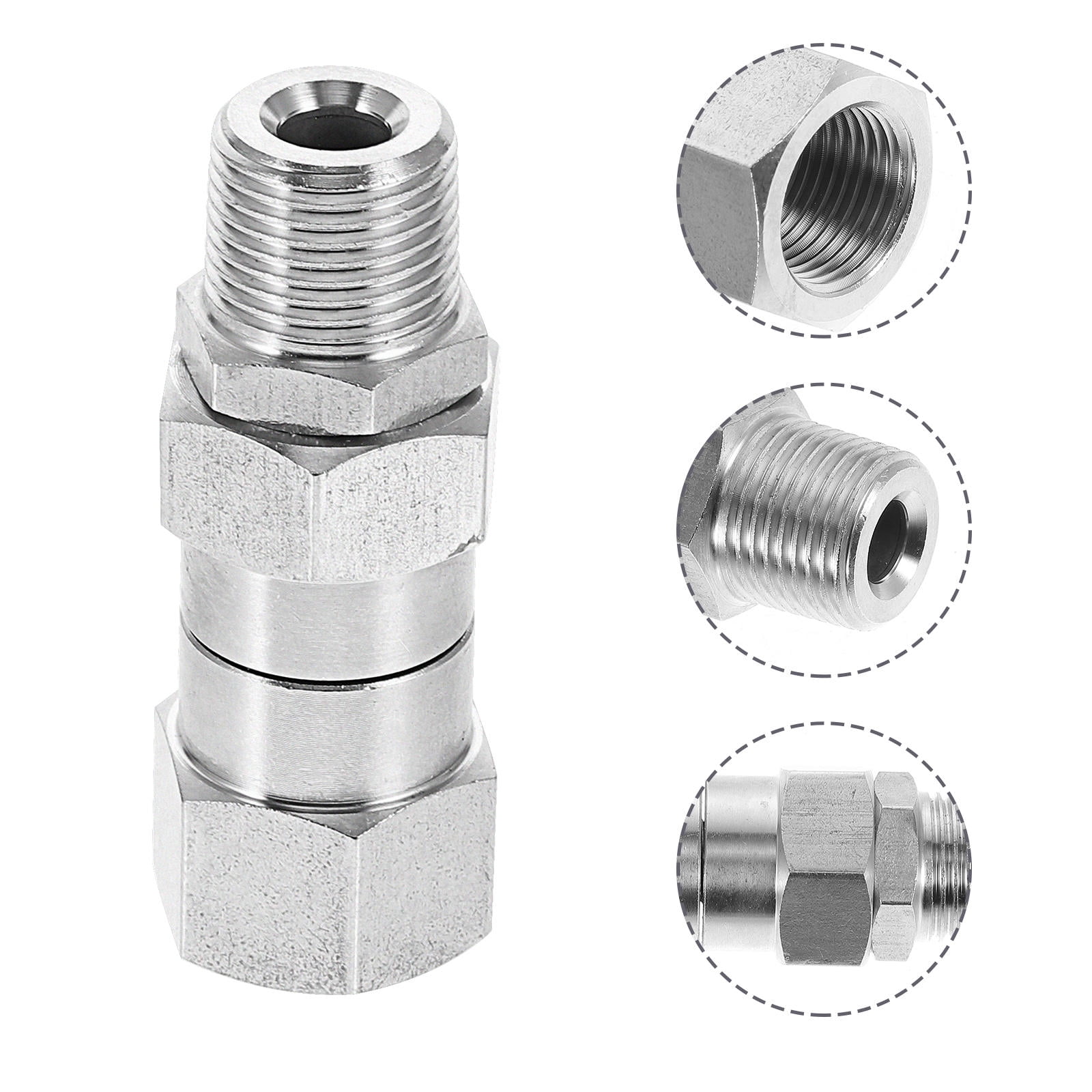 HAMPPLIES 1Pcs Silver Compression Fitting Stainless Steel Compression ...