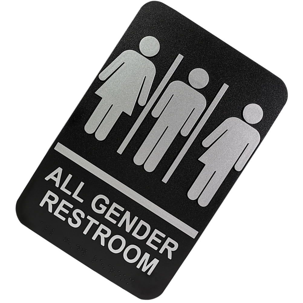 HAMPPLIES 1Piece Silver Restroom Identification Signs for Restaurant ...